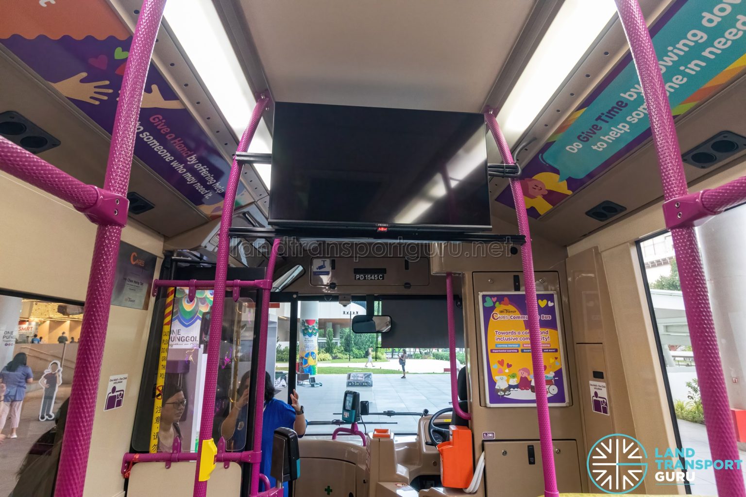 SBS Transit Cares Community Bus – Interior TV Screen | Land Transport Guru