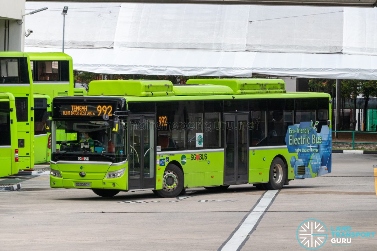 Bus 992 – Tower Transit Yutong E12 (SG3090H) | Land Transport Guru