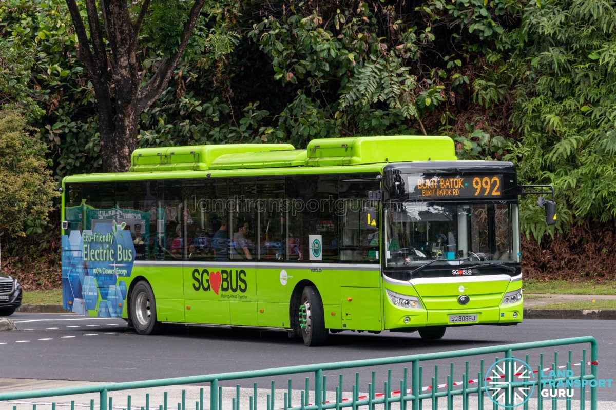 Bus 992 – Tower Transit Yutong E12 (SG3099J) | Land Transport Guru