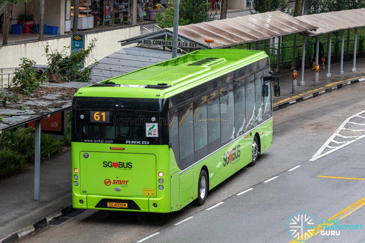 Offside rear of SMRT Buses Ankai G9 (SG4009M) | Land Transport Guru