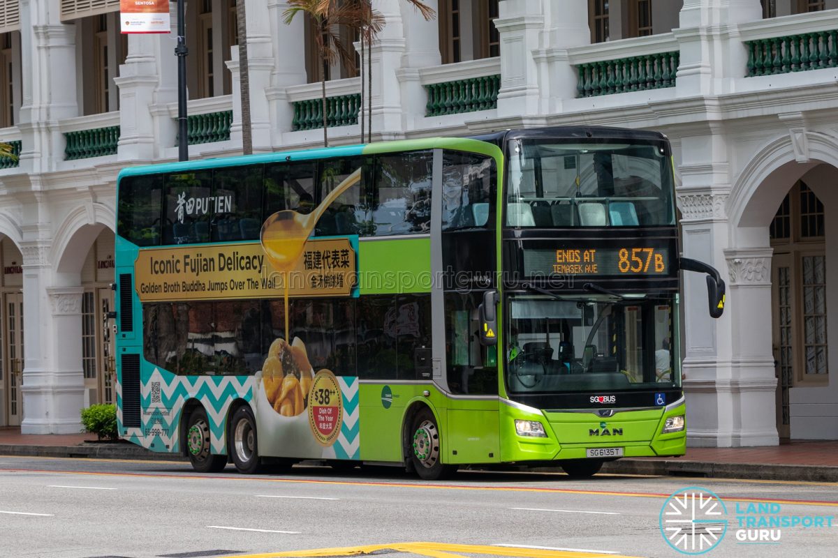 Bus 857B – Tower Transit MAN A95 Euro 6 (SG6135T) | Land Transport Guru