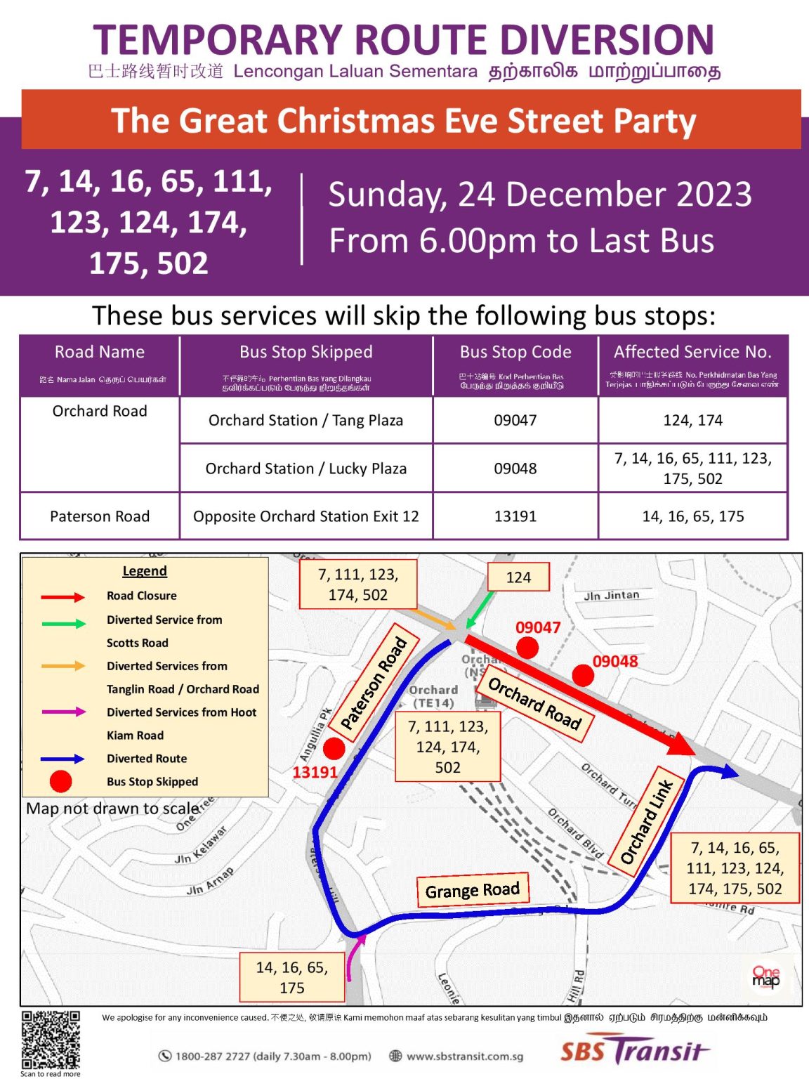 Bus Service Diversion for The Great Christmas Eve Street Party | Land ...