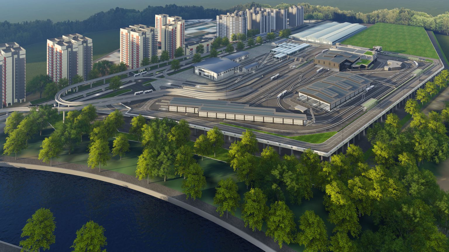 Sengkang LRT Depot Expansion Render (Image: Aurecon) | Land Transport Guru