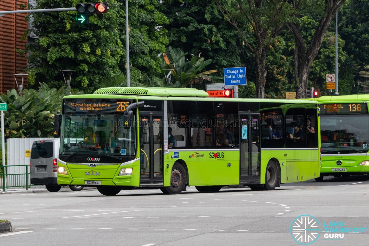 Bus 265 – SBS Transit MAN A22 Euro 6 (SG1814A) [SBST50] | Land ...