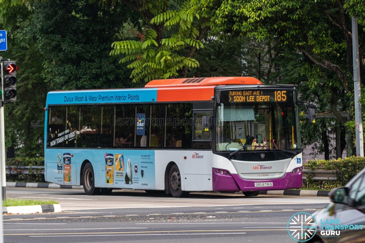 Bus 185 – SBS Transit Scania K230UB Euro V (SBS8716S) | Land Transport Guru