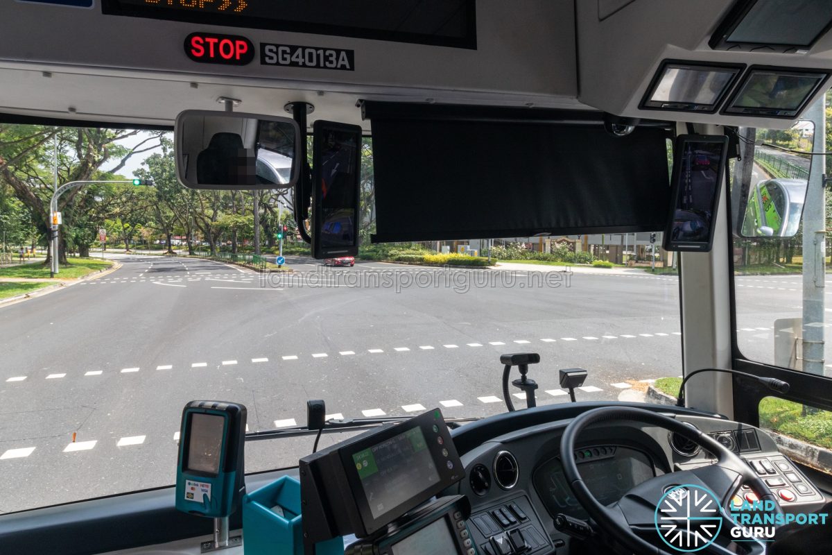 BYD B12A03 (LTA Trial Bus) (SG4013A) – Driver’s cab view, with camera ...