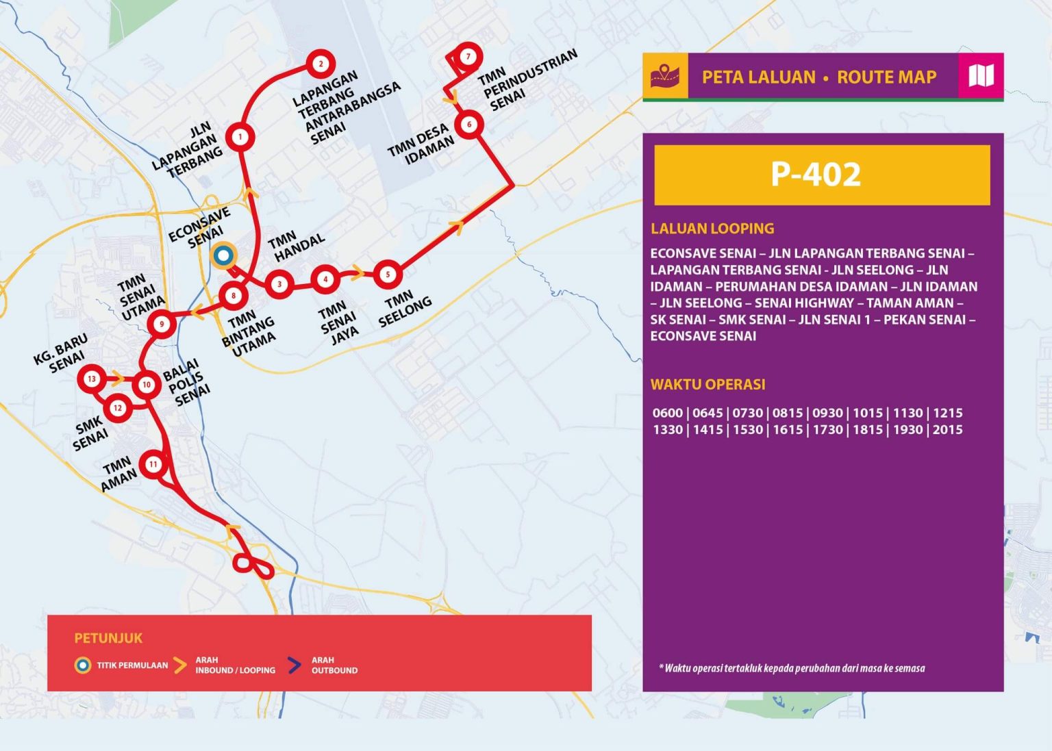 P402 Route Map (Jan 2024) | Land Transport Guru