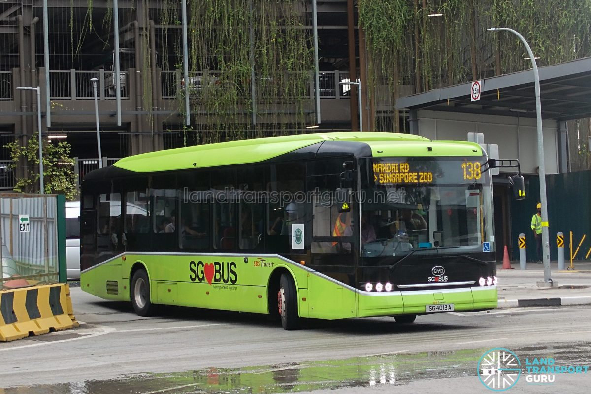 Bus 138 – SBS Transit BYD B12A03 (SG4013A) | Land Transport Guru