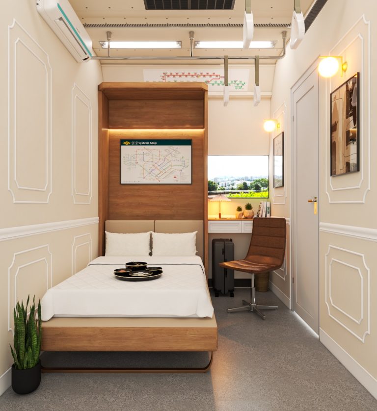 C751B MRT Train Carriage repurposed as Train Pod @ one-north | Land ...