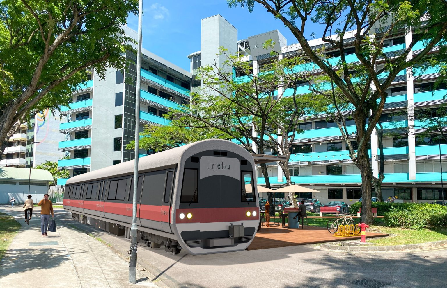 C751B MRT Train Carriage repurposed as Train Pod @ one-north | Land ...