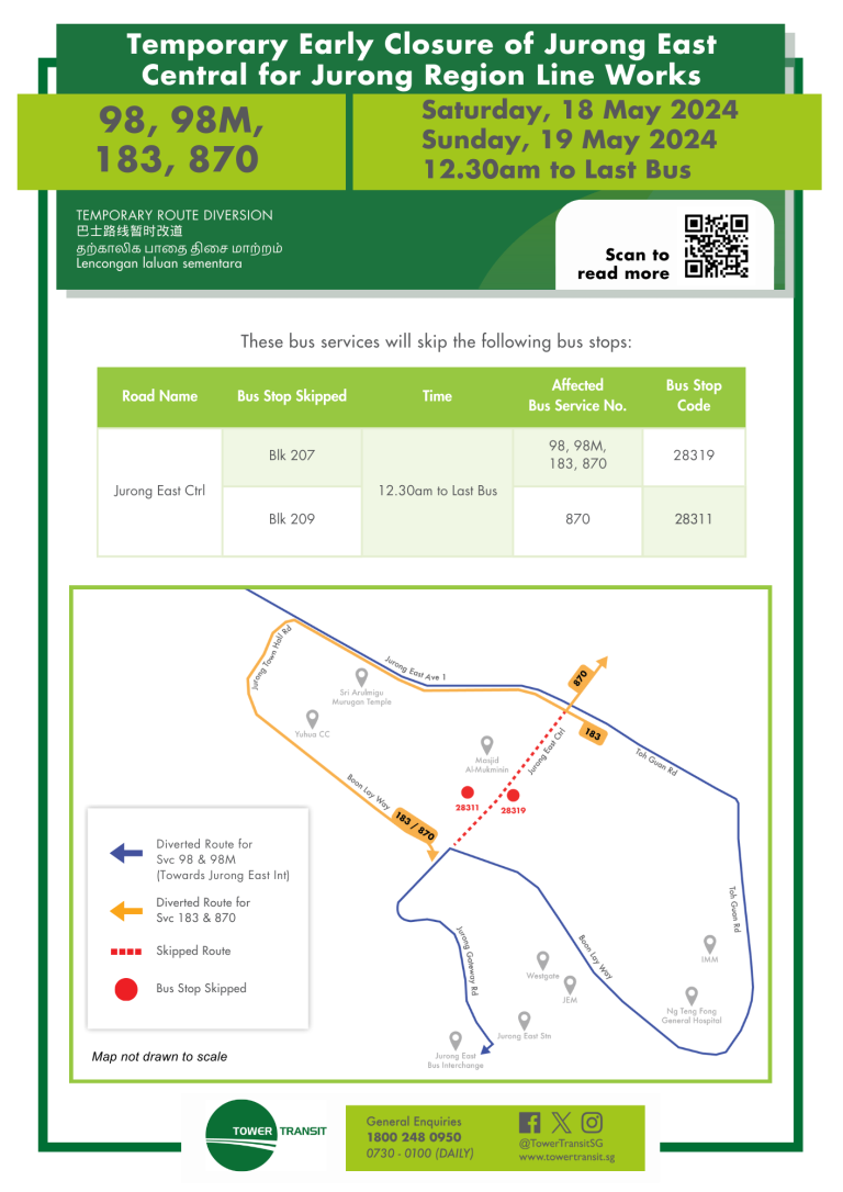 Tower Transit Temporary Route Diversion Poster for Temporary Early ...