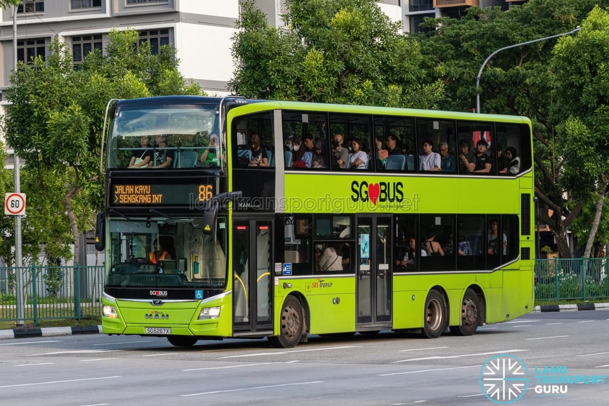 Bus 86 – SBS Transit MAN A95 Euro 6 (SG6267X) | Land Transport Guru