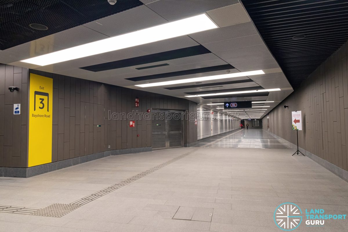 Bayshore MRT Station – Underground linkway to Exit 3 | Land Transport Guru