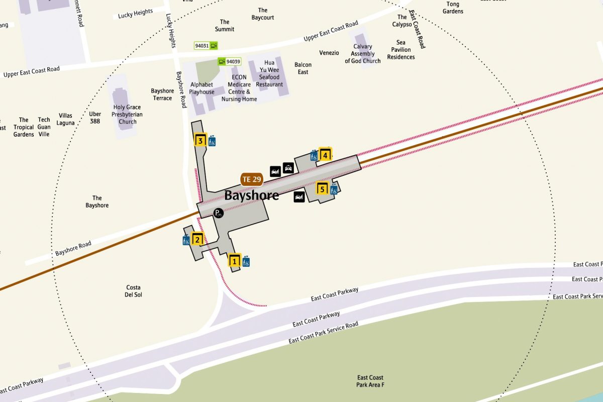 Bayshore MRT map Jun24 | Land Transport Guru