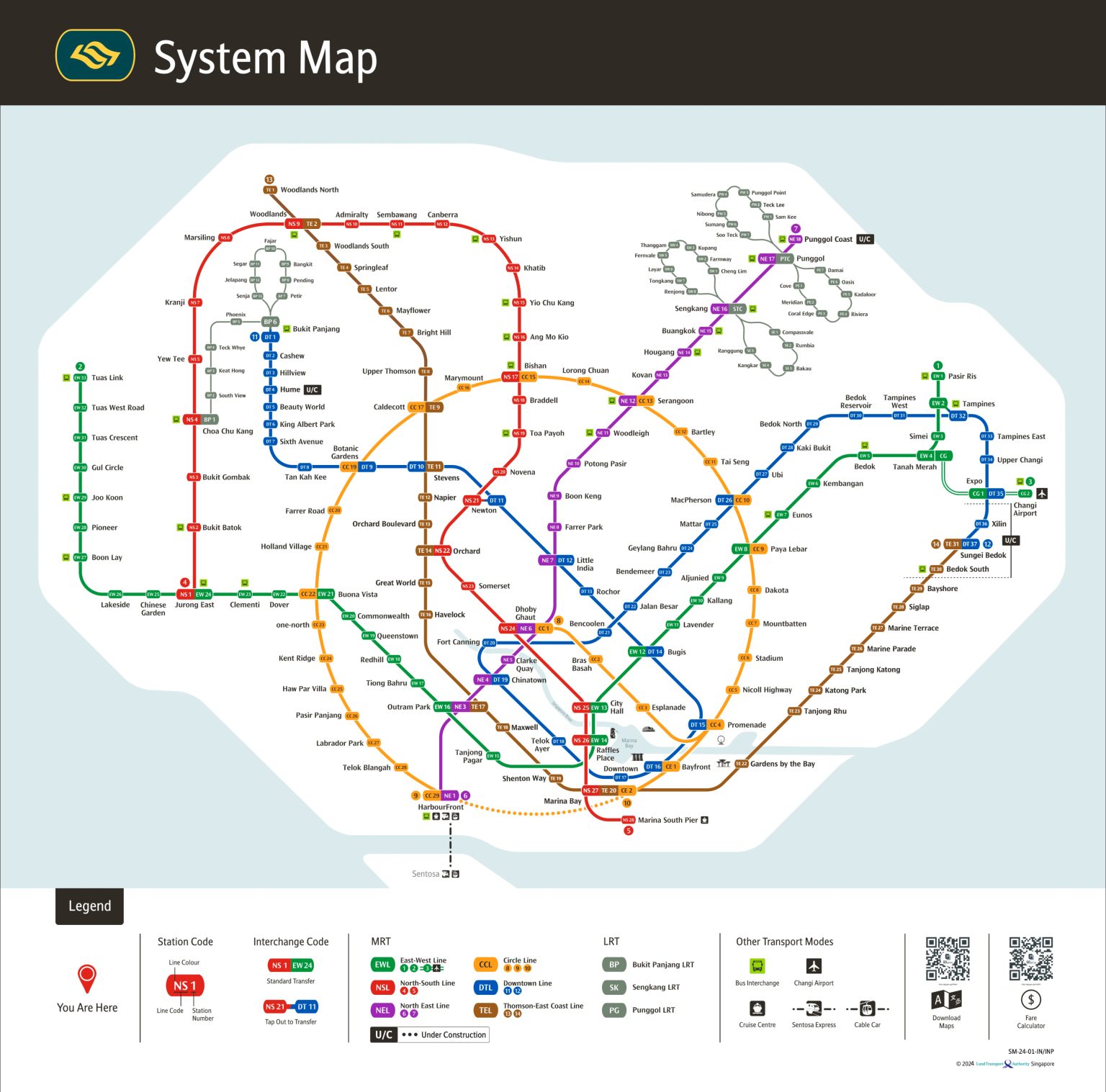 Singapore MRT Map – June 2024 | Land Transport Guru