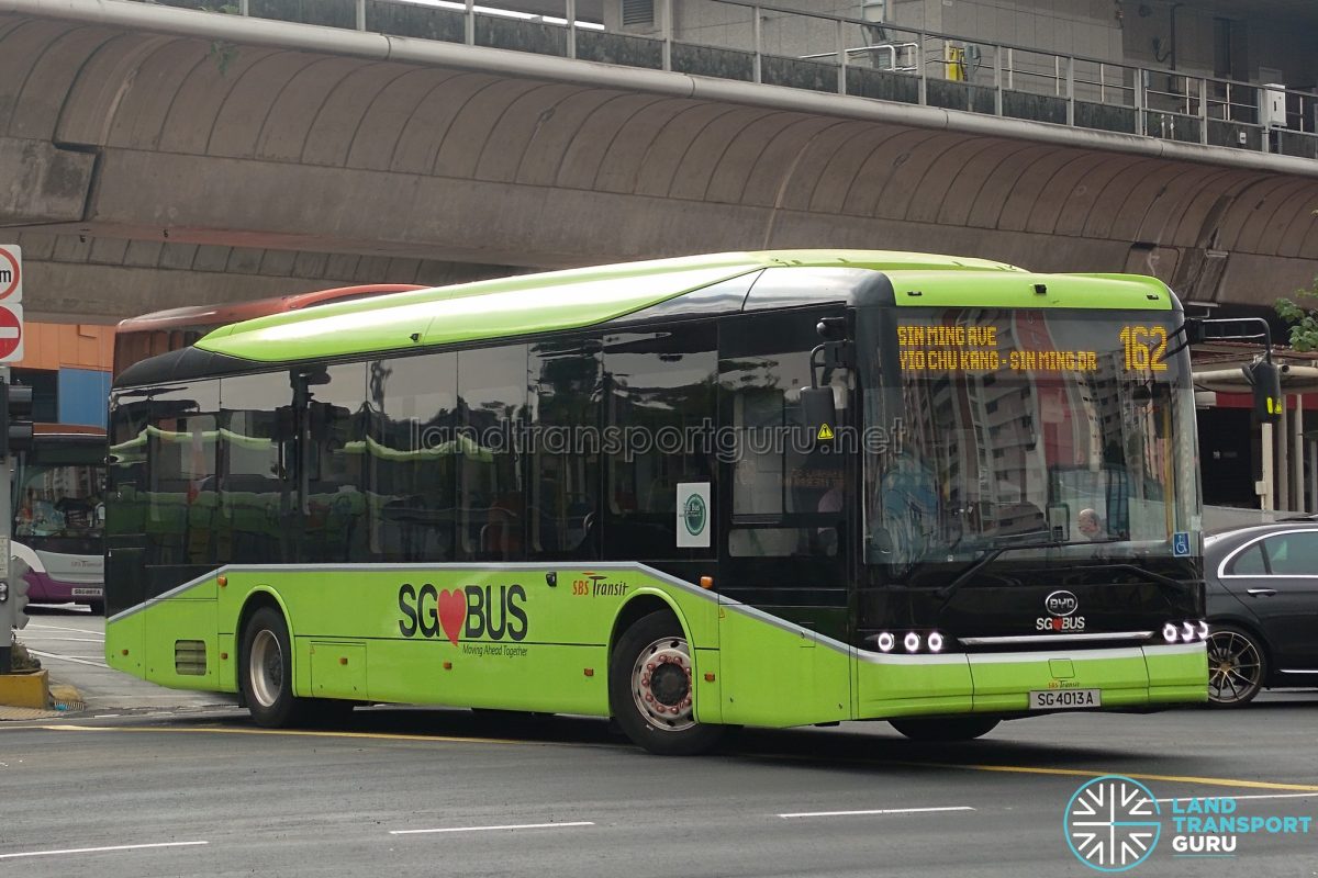 Bus 162 – SBS Transit BYD B12A03 (SG4013A) | Land Transport Guru