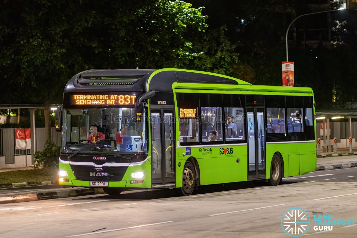 Bus 83T – Go-Ahead Singapore MAN A22 (SG1720L) | Land Transport Guru