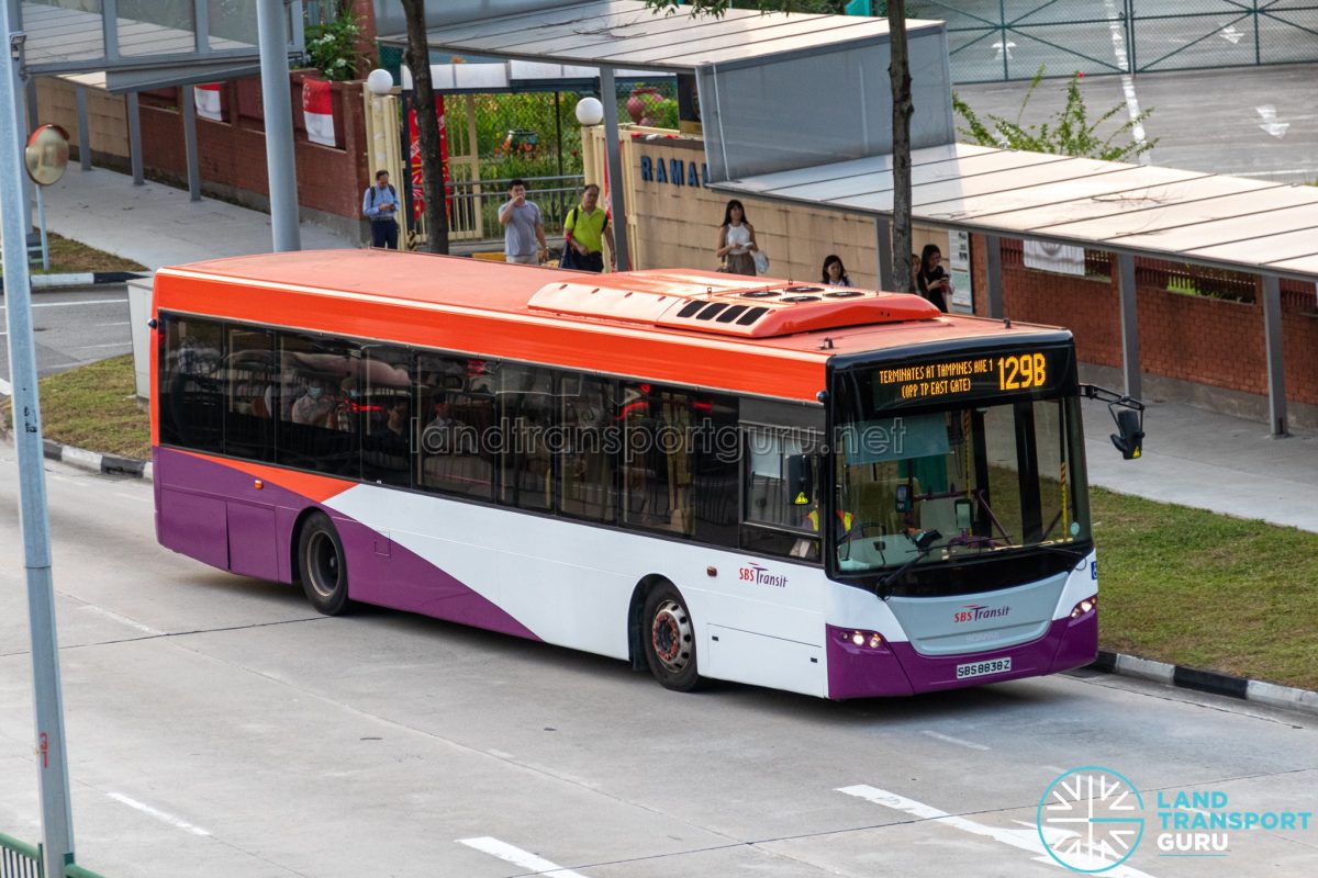 Bus 129B – SBS Transit Scania K230UB Euro V (SBS8838Z) | Land Transport ...