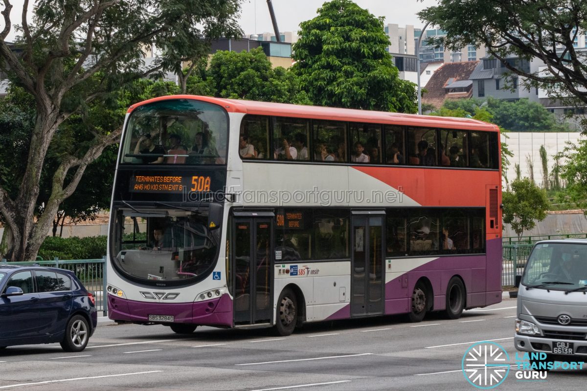 Bus 50A – SBS Transit Volvo B9TL Wright (SBS3284D) | Land Transport Guru