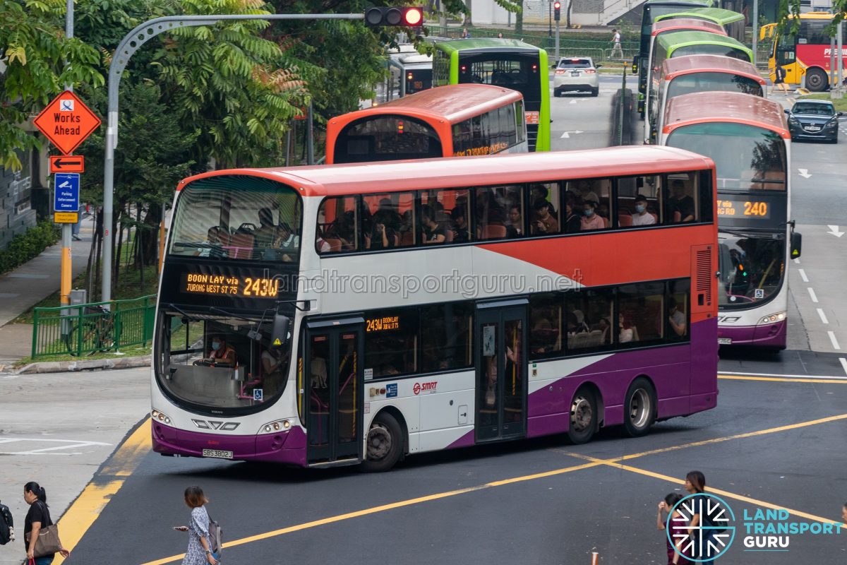 Bus 243W – SMRT Buses Volvo B9TL Wright (SBS3802J) | Land Transport Guru