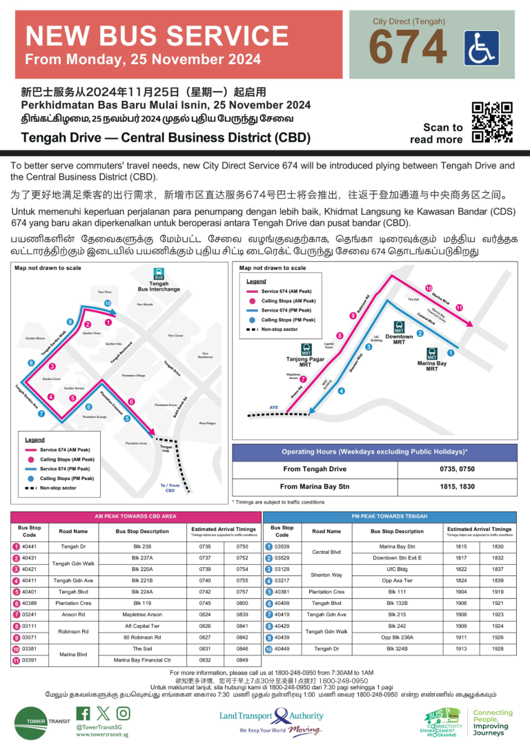 Tower Transit City Direct Bus Service 674 | Land Transport Guru