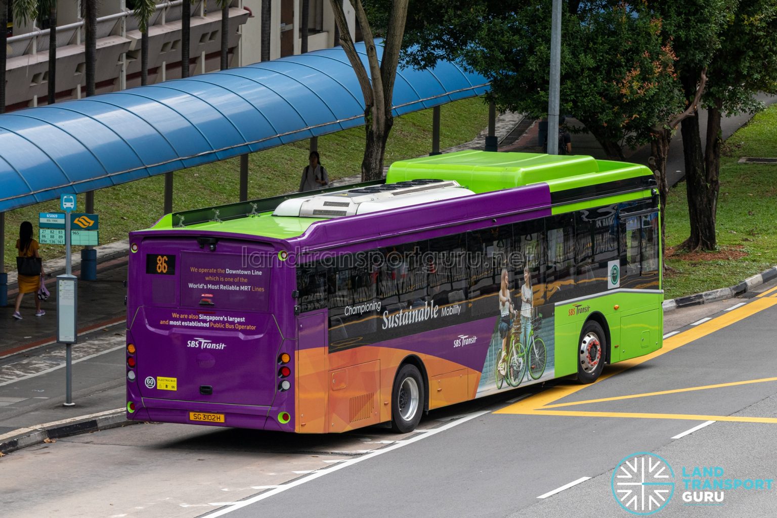Bus 86 – SBS Transit BYD BC12A04 (SG3102H) – Rear | Land Transport Guru
