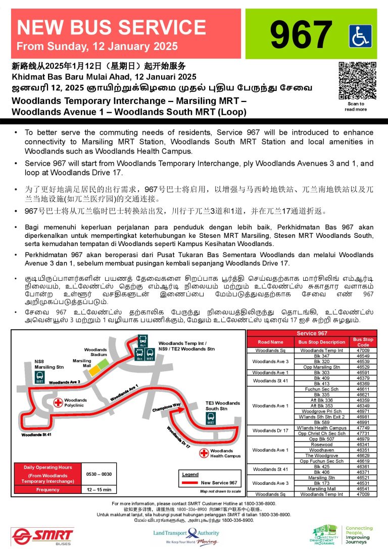 SMRT Bus Service 967 | Land Transport Guru