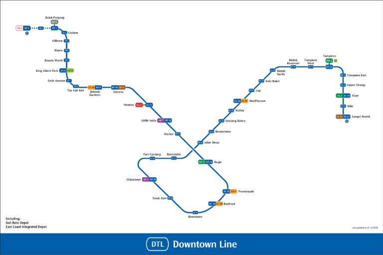 Downtown Line Map with Stage 2 & 3 Extensions (Image: LTA) | Land ...