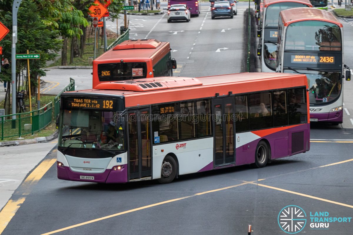 Bus 192 – SMRT Buses Scania K230UB Euro V (SBS8991M) | Land Transport Guru