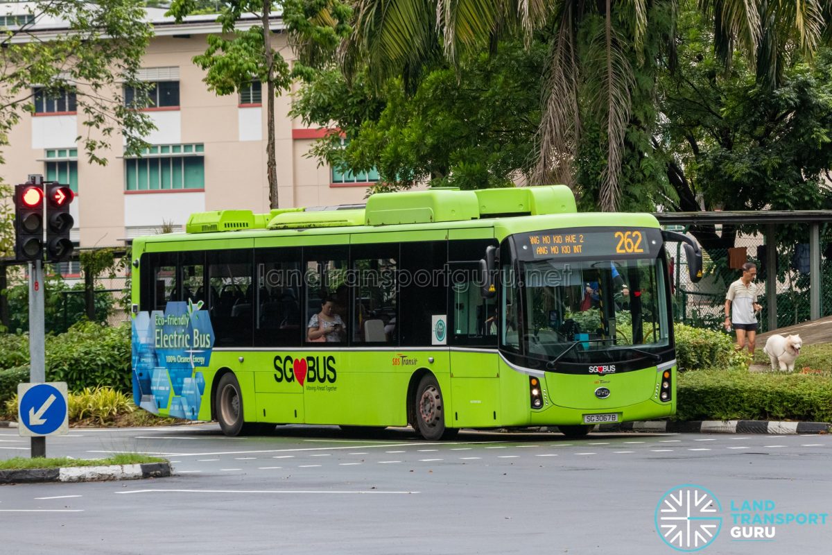 Bus 262 – SBS Transit BYD K9 (Gemilang) (SG3067B) | Land Transport Guru