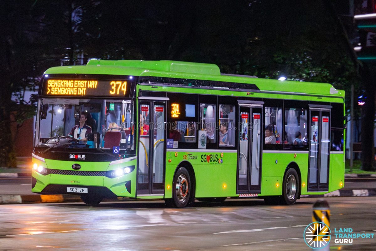 Bus 374 – SBS Transit BYD BC12A04 (SG3117R) | Land Transport Guru