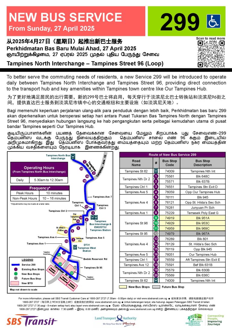SBS Transit Feeder Bus Service 299 | Land Transport Guru