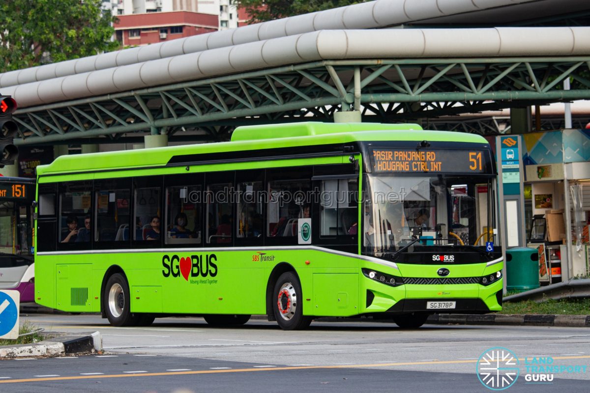 Bus 51 – SBS Transit BYD BC12A04 (SG3178P) | Land Transport Guru