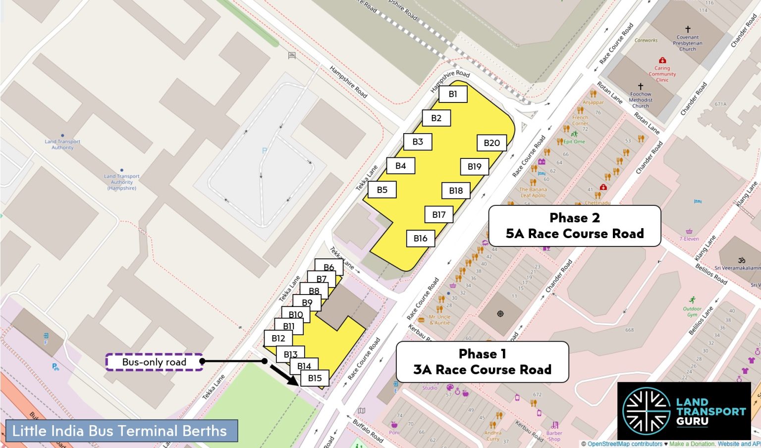 Little India Bus Terminal: Berth Layout | Land Transport Guru