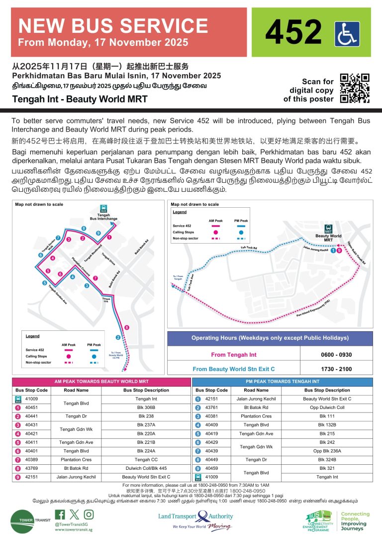 Tower Transit Bus Service 452 | Land Transport Guru