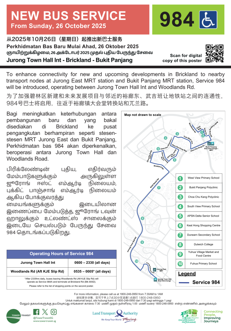 Tower Transit Bus Service 984 | Land Transport Guru
