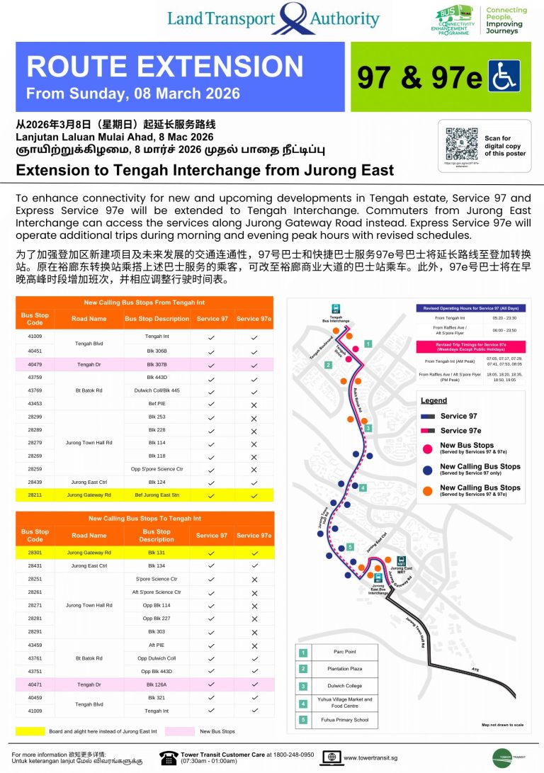 Poster for Service 97 & 97e Route Extension to Tengah [1/2] | Land ...